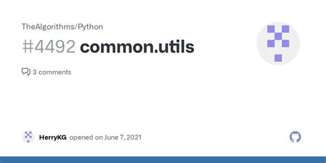 common utils · issue 4492 · thealgorithms python · github
