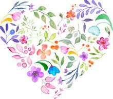 Watercolor Hearts And Leaves Paper Free Stock Photo Public Domain