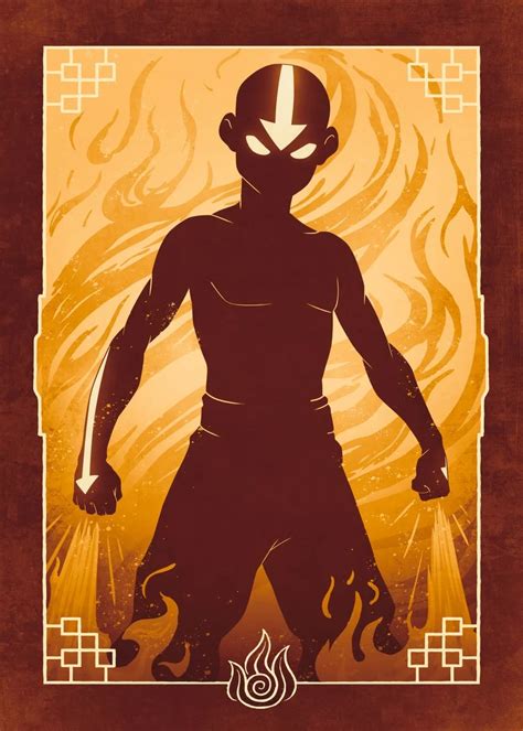 Aang Fire Poster By Avatar The Last Airbender Displate The Last