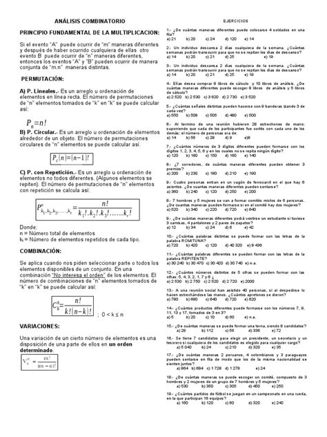 análisis combinatorio pdf combinatoria