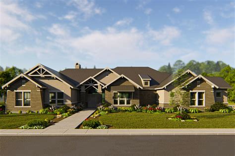Craftsman Style 4 Bedroom One Story House With Dedicated Game And Media