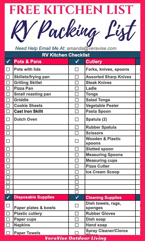 Printable Rv Camping Checklist