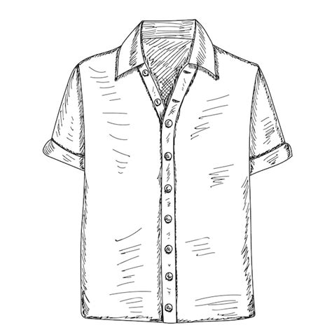 Boceto Dibujado A Mano De Camisa De Hombre Vector Premium