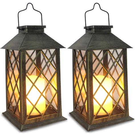 Amazon SHYMERY Solar Lantern Outdoor Garden Hanging Lanterns Set