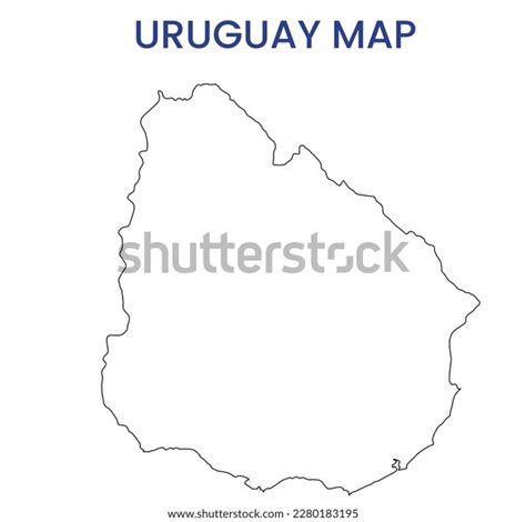 High Detailed Map Uruguay Outline Map Stock Vector Royalty Free