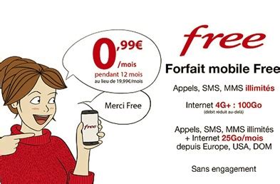 Nouvelle Vente Privée Free Mobile le forfait illimité 100Go à 0 99 euros