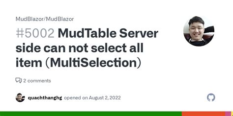 MudTable Server Side Can Not Select All Item MultiSelection Issue
