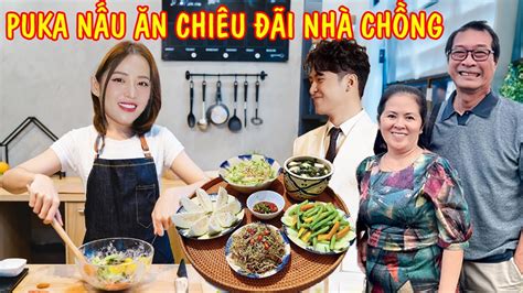 Gin Tuấn Kiệt hạnh phúc khi vợ Puka trổ tài nấu nướng chiêu đãi ba mẹ