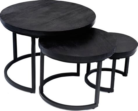 Nuvolix Salontafels Rond Cm Salontafel Set Van Mangohout