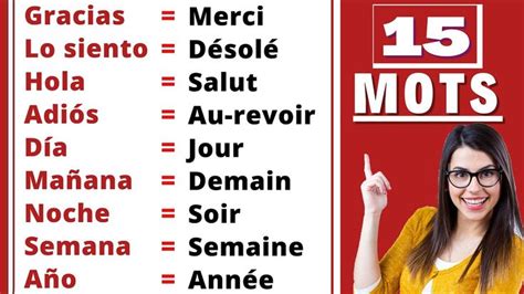 Liste De VOCABULAIRE Pour Apprendre L ESPAGNOL Les Mots De Base En