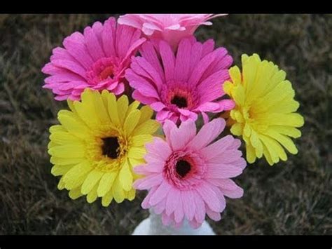 Como Hacer Una Flor De Papel Facil Gerberas Flor De Papel Gerbera