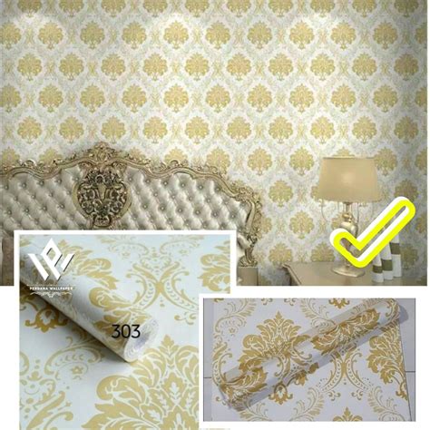Jual Walstiker Dingding Tahan Air Motif Elegant Batik Gold