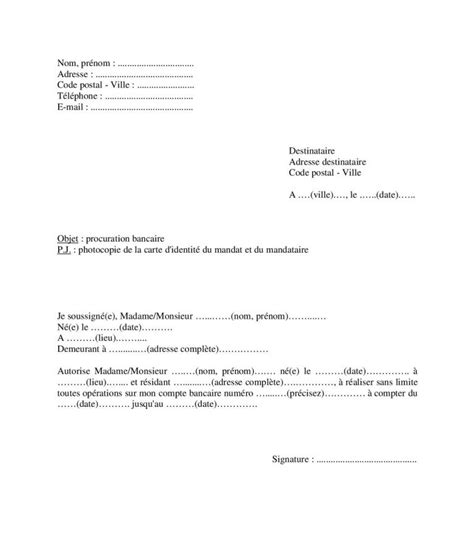 Lettre De Procuration Bancaire Permanente Images And Photos Finder