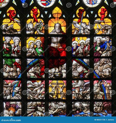 Last Judgment Mosaic Above Golden Gate Of St Vitus Cathedral In Stock