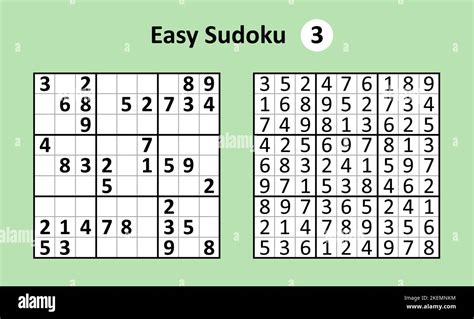 Sudoku Juego Con Respuestas Complejidad Sencilla Vector Simple Imagen