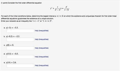 solved consider the first order differential equation y