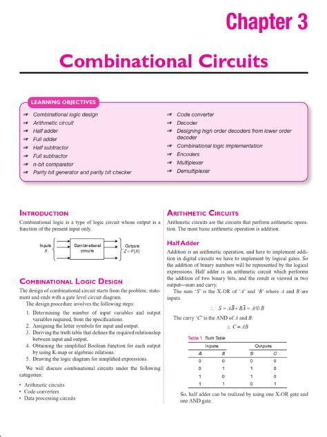 3 combinational circuit pdf logic gate subtraction