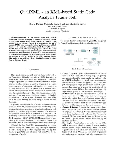 pdf qualixml an xml based static code analysis framework