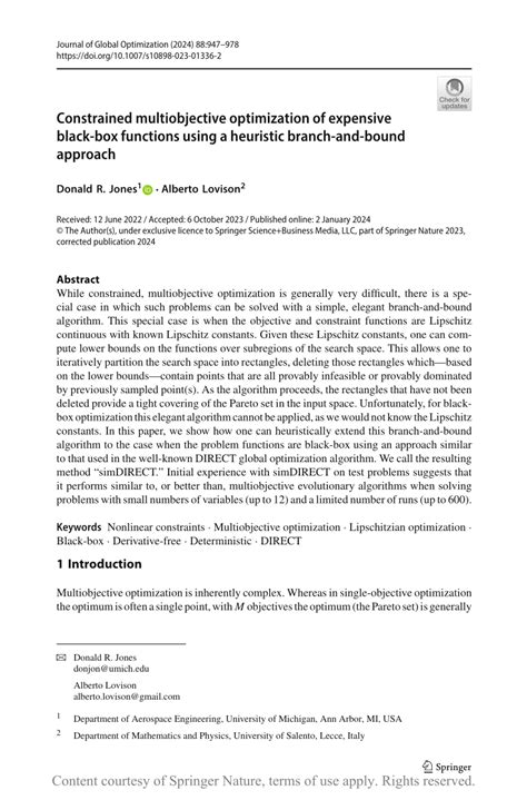 constrained multiobjective optimization of expensive black box functions using a heuristic