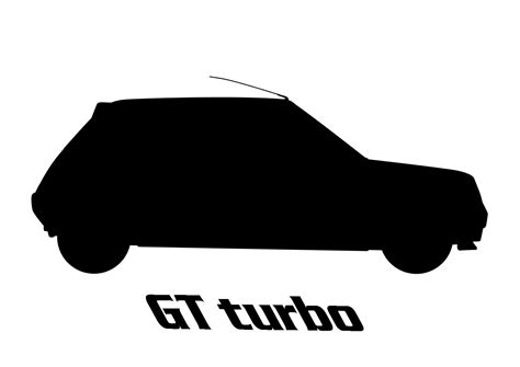 Renault 5 GT Turbo Car Silhouette Vector SVG PDF Png Etsy