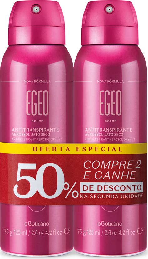 Kit Desodorante Antitranspirante Aerosol Egeo Dolce 2x75g 125ml O