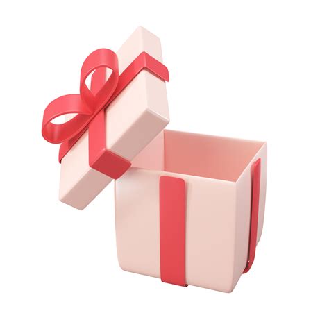 3D offene Geschenkbox Überraschung als Geschenk während des besonderen