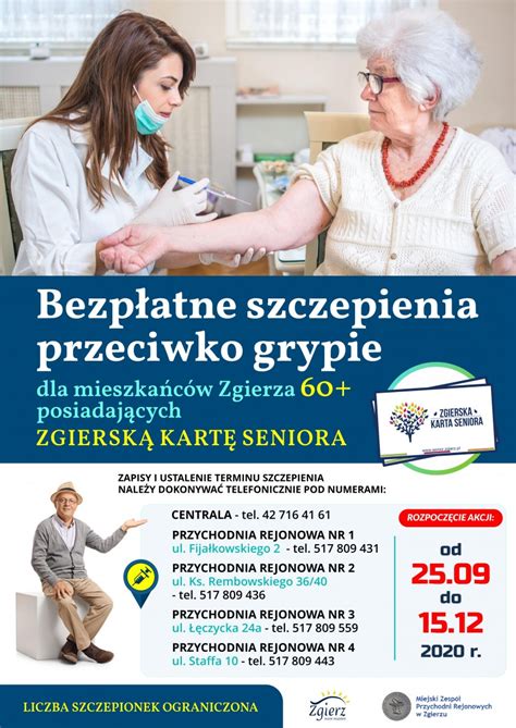 Bezpłatne szczepienia przeciwko grypie dla zgierskich seniorów Miasto