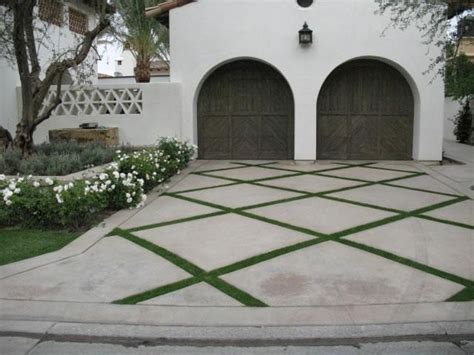 Driveway With Grass In The Middle
