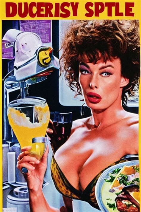Prompthunt Kelly Lebrock Eats Gourmet Dinner Molecular Gastronomy In