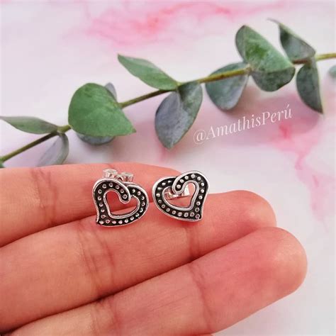 Aretes de Plata Love Me Platino Perú Joyería