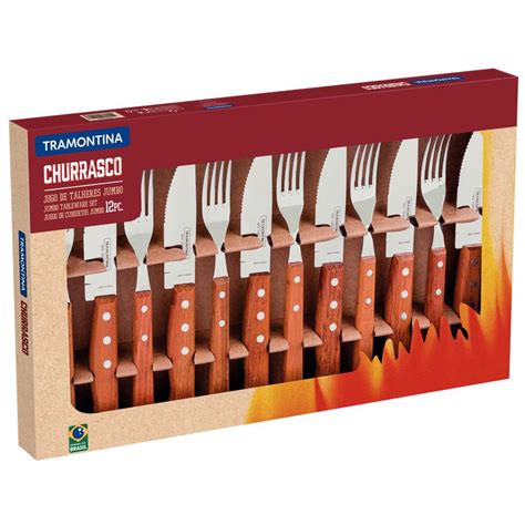 12 Piezas Tramontina 22399 063 Juego De Cubiertos Jumbo Para Asado