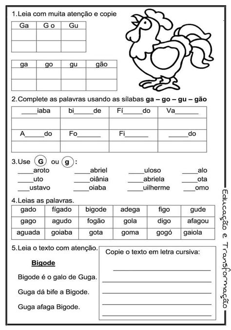 Grupo De Palavras G Gu Texto Para Leitura M E Letras G Gu Word