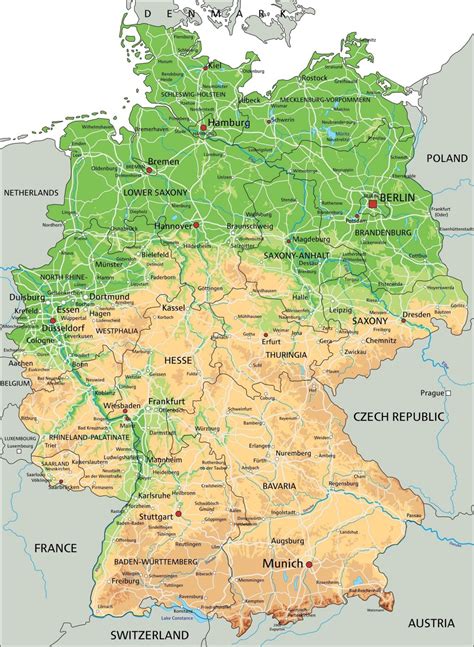 Mapa De Alemania Con Regiones Y Ciudades Mapas De Alemania Para