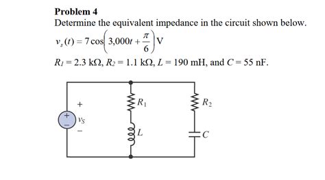 Solved Determine The Equivalent Impedance In The Circuit Chegg