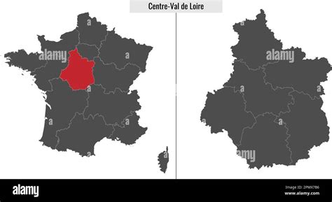Map Of Centre Val De Loire Region Of France And Location On French Map
