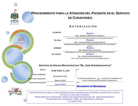 Pdf Procedimiento Para La Atenci N Del Paciente En El Realiza La