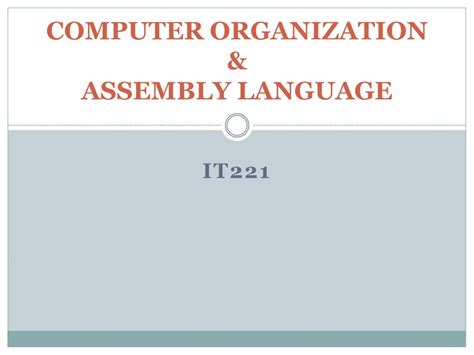 ppt computer organization and assembly language powerpoint presentation id 4170037