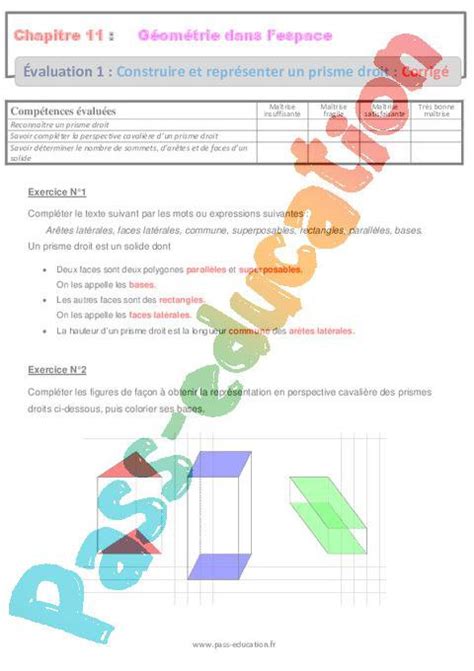 Construire et représenter un prisme droit 5ème Géométrie dans l