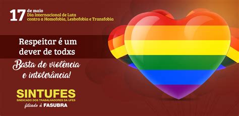 17 de maio é Dia Internacional de Luta contra a LGBTfobia Sintufes