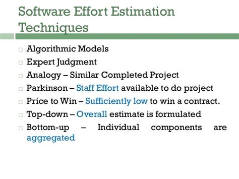 spm software effort estimation