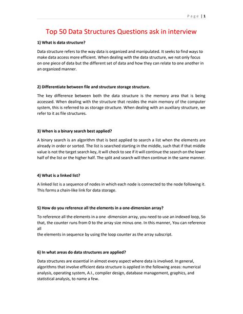 SOLUTION Top 50 Dsa Questions Ask In Interview Studypool