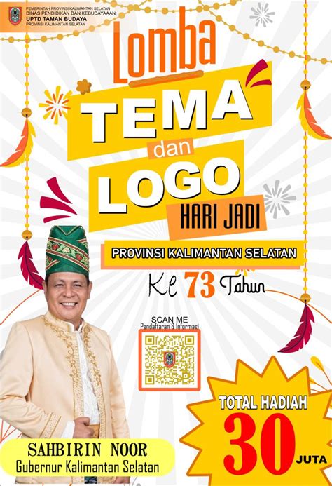 Pemprov Kalsel Gelar Lomba Tema Dan Logo Hari Jadi Kalsel Ke 73 Tahun
