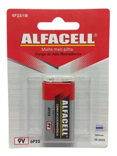 01 Bateria 9v Alfacell Comum Original 6f22 1b C Nota Fiscal MercadoLivre