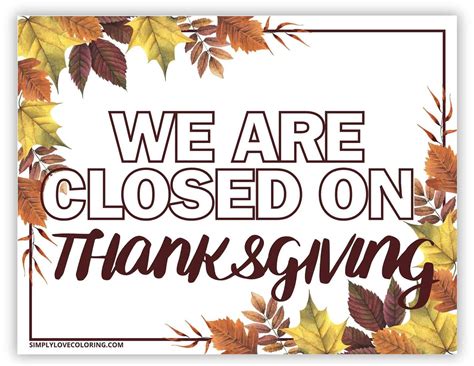 11 Free Printable Closed For Thanksgiving Signs PDF Printables