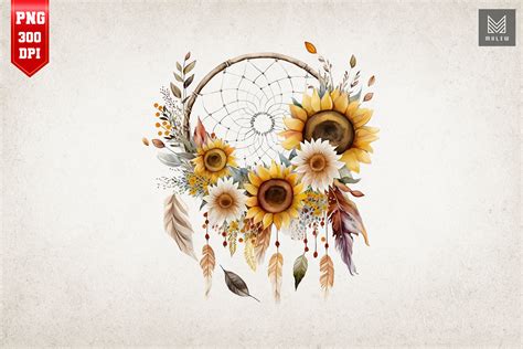 Sunflower Dreamcatcher Watercolor 8 Graphic By Mulew Creative Fabrica