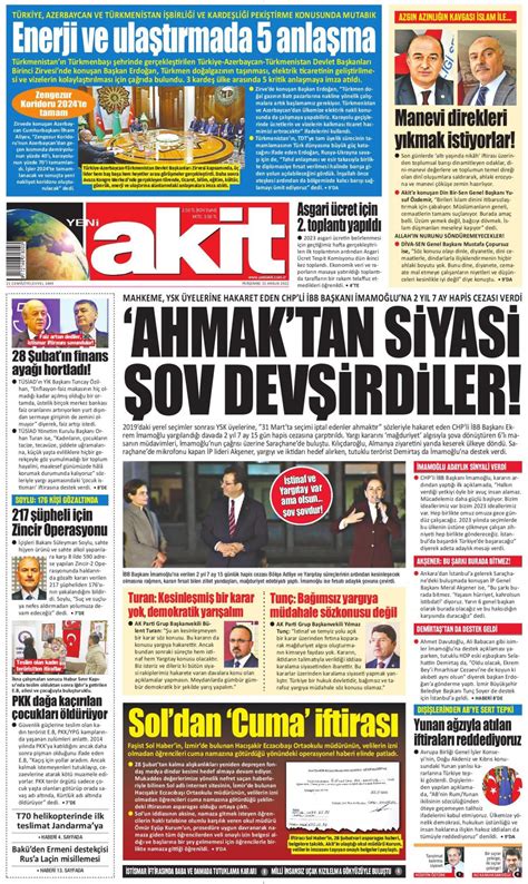 Gazete Keyfi Gazete Manşetleri ve 1 sayfaları Gazete oku 15