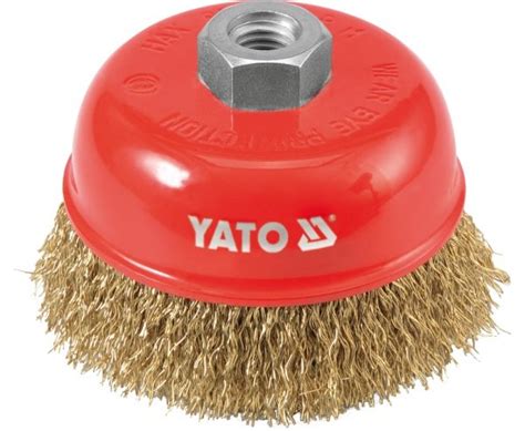 Szczotka doczołowa YATO 4766 100 mm na gwint m14 drut falisty Yato