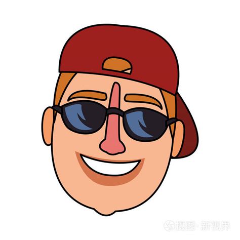 戴帽子和太阳镜的人插画 正版商用图片15en8p 摄图新视界