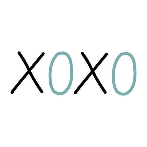 Hand Drawn Xoxo Phrase Romantic Lettering Vector Illustration Isolated