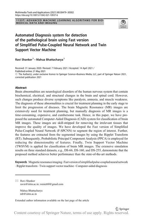 automated diagnosis system for detection of the pathological brain using fast version of